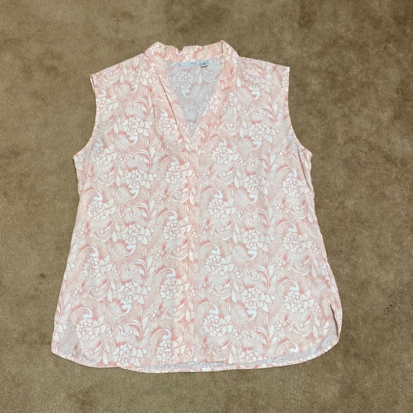 Halogen | Tops | Halogen Pink Floral Tank Blouse | Poshmark